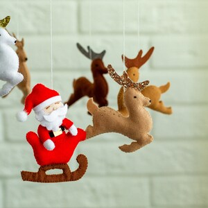 Santa and Reindeer Baby Mobile: Christmas Nursery Decor - Etsy