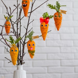 Cheerful Carrot Felt Ornament With Personalized Tags, Easter Carrot ...
