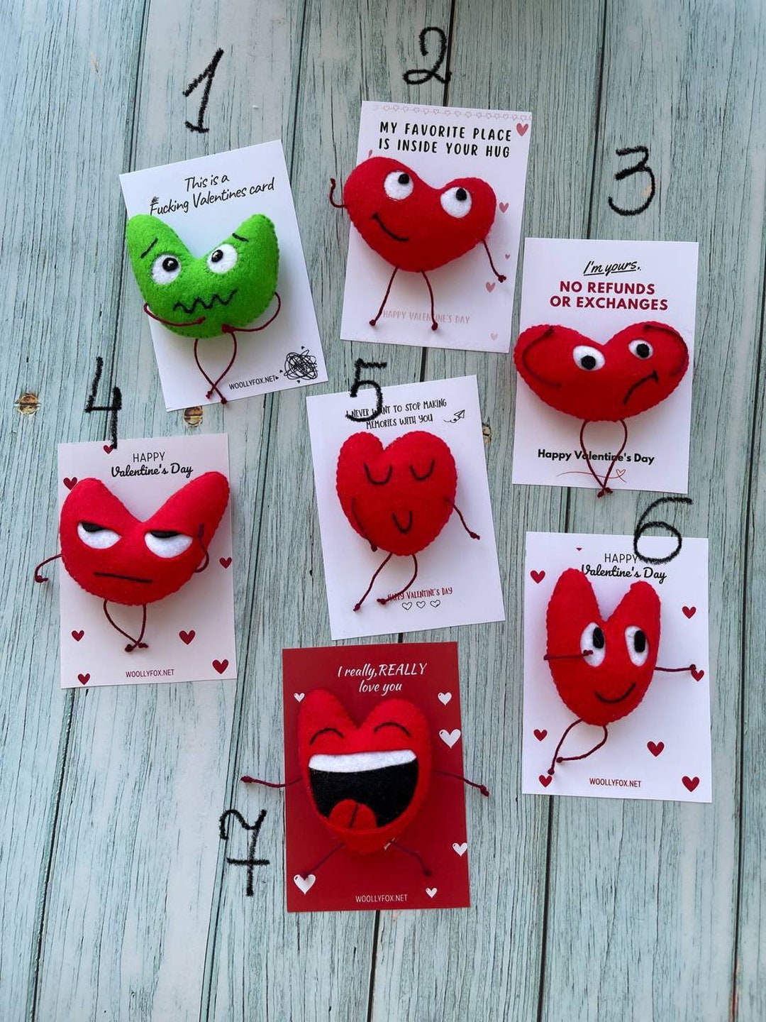 Funny Heart Valentines Day Card Love Heart Pocket Hug hand Sewn Felt ...