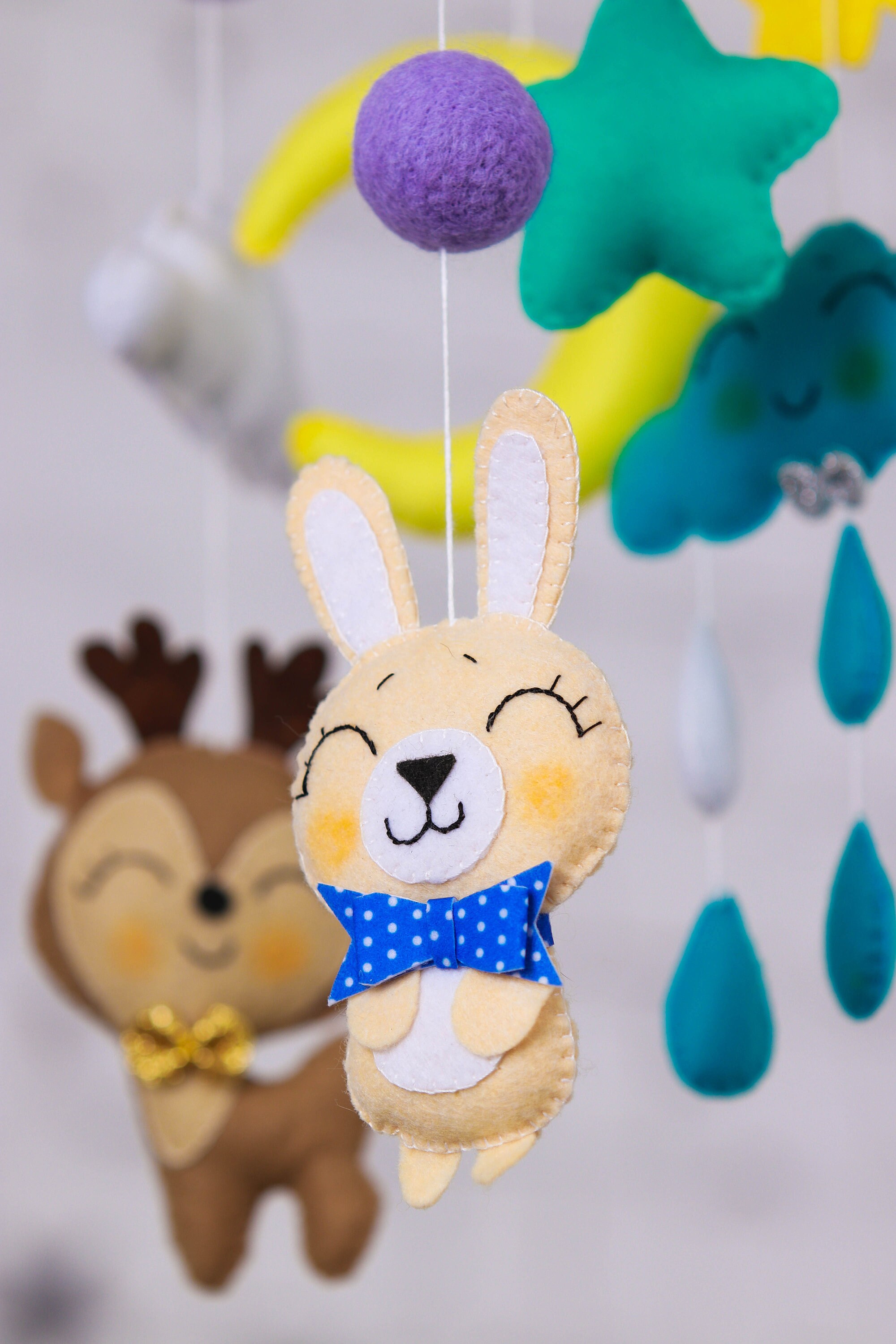 Woodland Animal Baby Mobile / Felt Mobile / Baby Shower Gift | Etsy