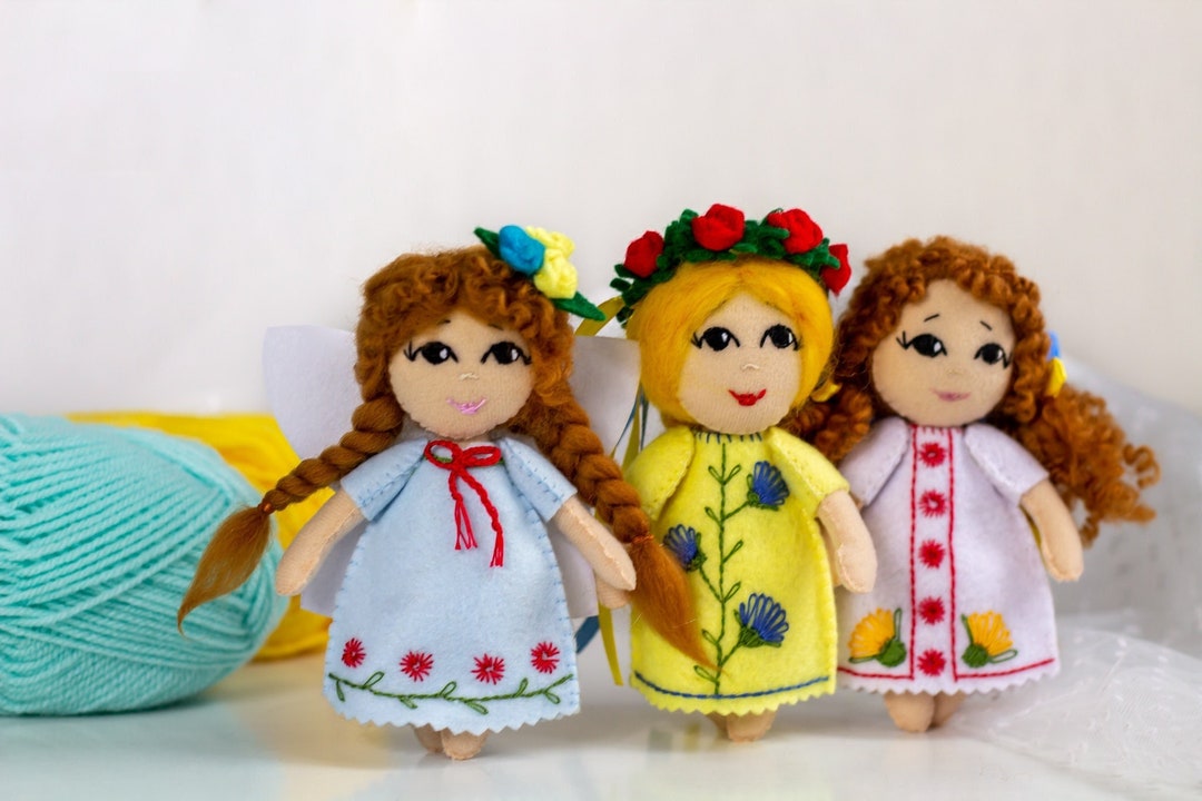 Ukrainian Girl Toy Gift, Felt Doll Ornament, Native Ukrainian Doll ...