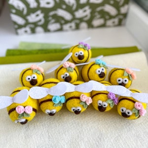 Wool Bee Ornaments Bumble Bee Felt Ornament Wool Felted Bees Spring ...