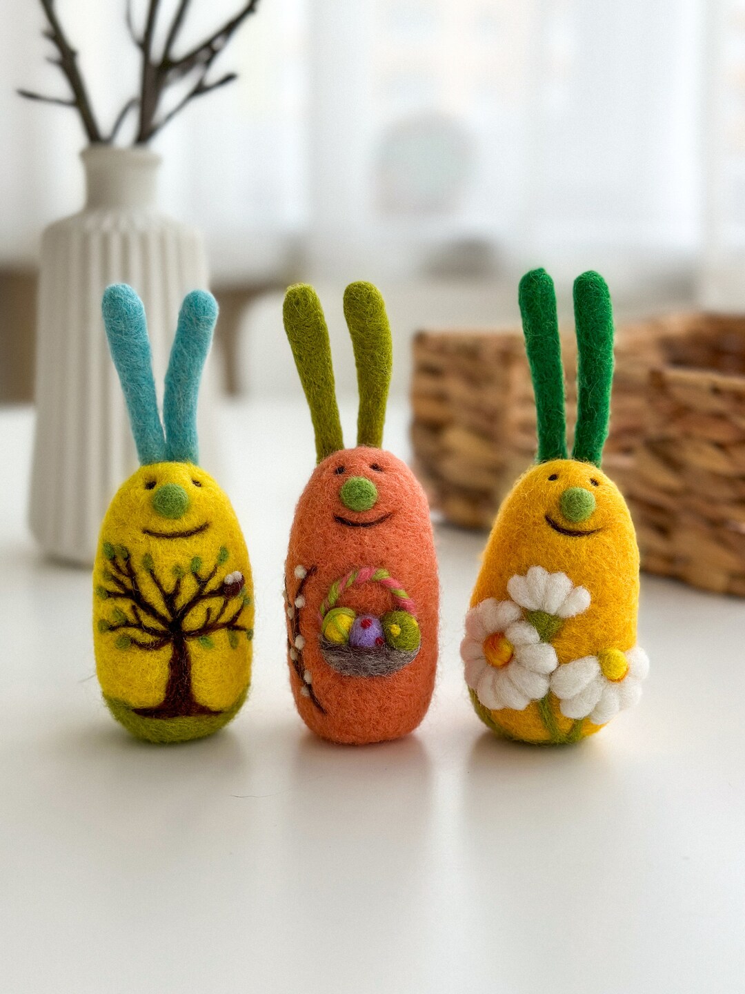 Easter Bunny Decor, Felted Easter Bunny, Spring Decor, Easter Bunny ...