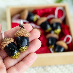Hand Painted Acorns Set of 8/16/30 Christmas Ornaments Natural Acorns ...