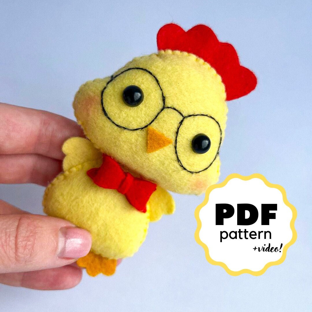 PDF Pattern Felt Ornament Pattern, Felt Chick Easter Ornament Pattern ...