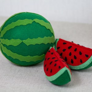Felt Watermelon, Play Fake Felt Food, Slice of Watermelon, Garden Toys ...