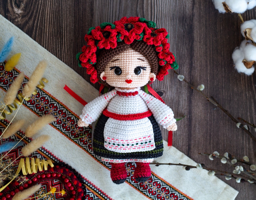 Ukrainian Crochet Doll, Knitted Ukrainian Doll, Native Ukrainian Doll ...