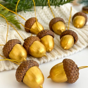 Gold Acorn Ornaments Set of 10/20/30 Hand Painted Acorns Gold Acorns ...