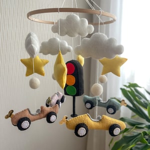 Cars Crib Mobile Sports Cars Baby Mobile Felt Mobile Baby Boy Mobile ...