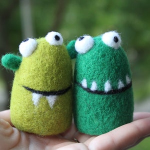 Felted Monsters, Friendly Felted Monster Figure, Needle Felted Small ...