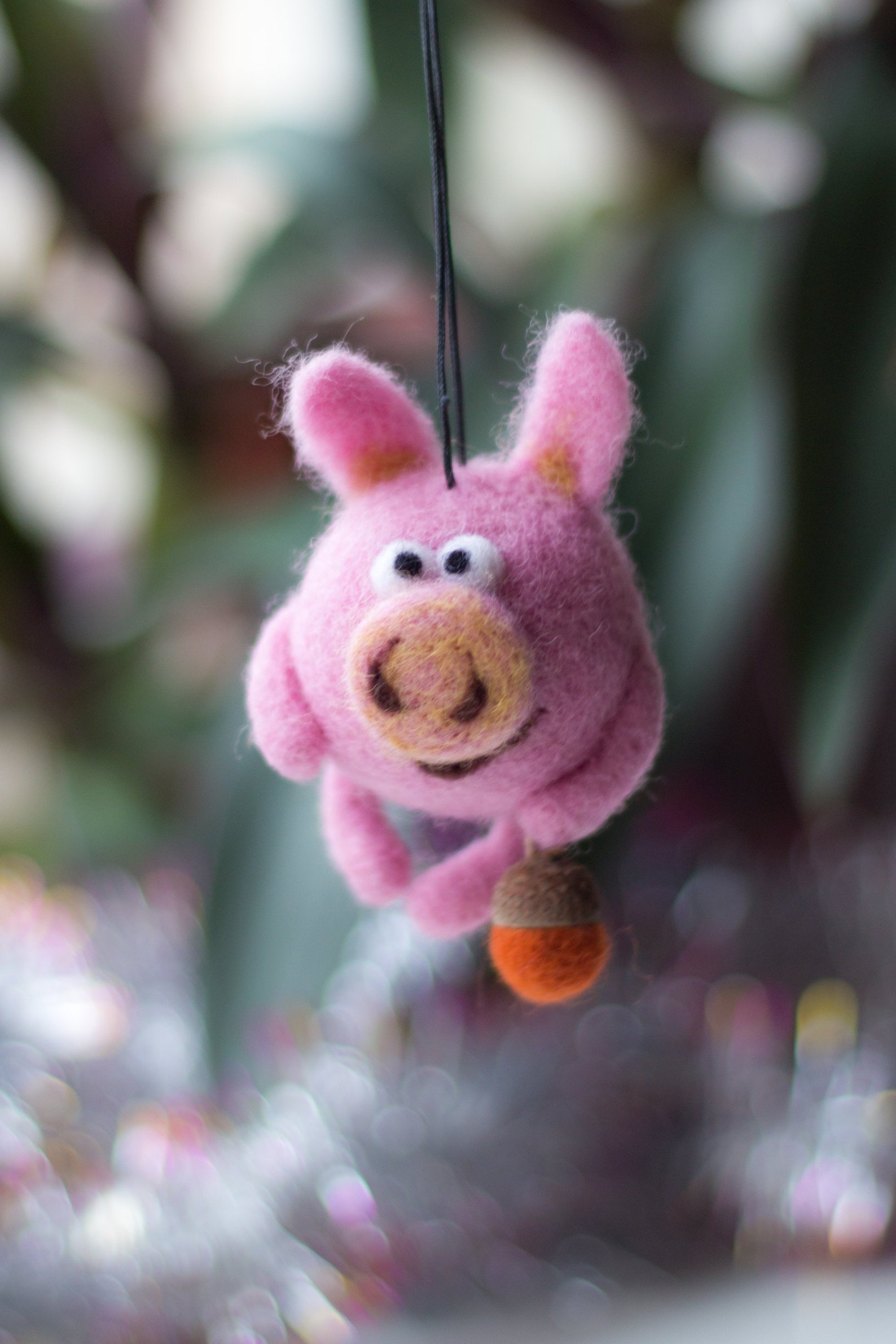 Wool Pig Christmas Ornament: Felted Pink Piglet Toy - Etsy