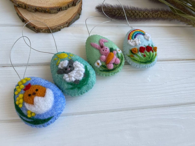 Felt Easter Decorations Wool Felt Easter Egg Easter - Etsy