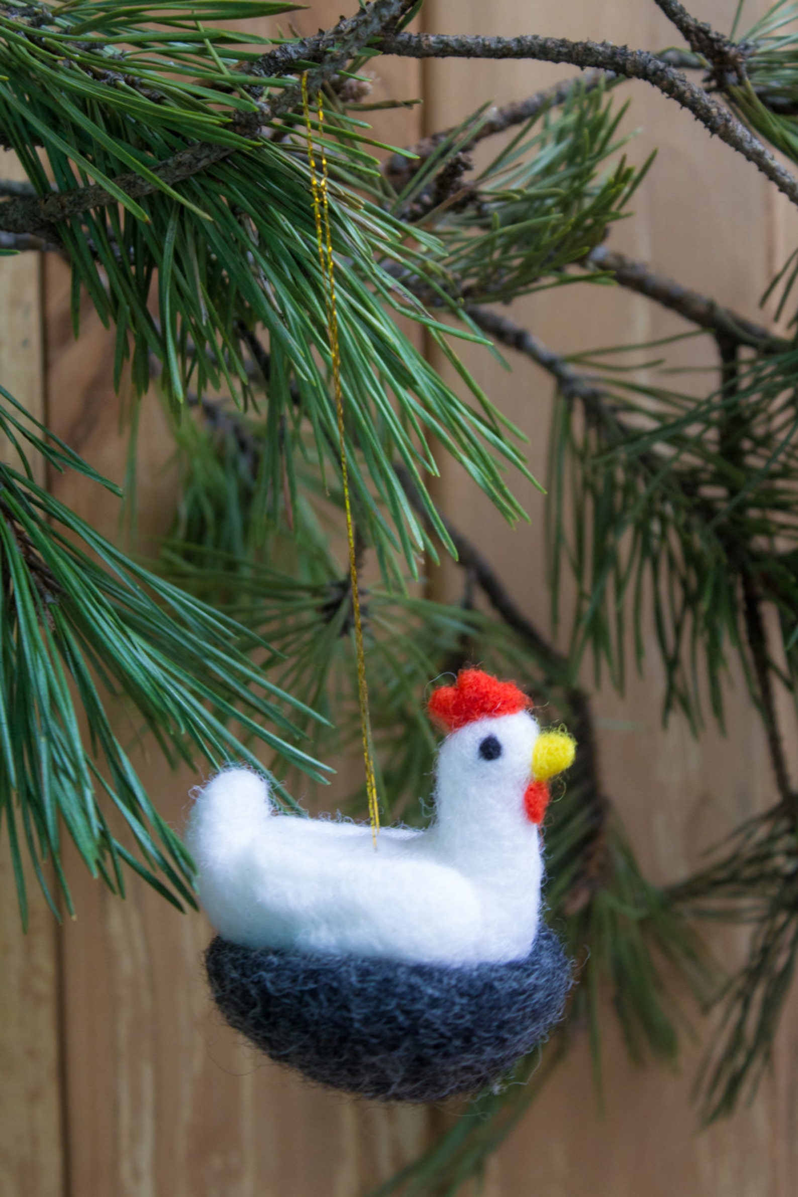 Christmas Ornaments Needle Felted Chicken Wool Chicken - Etsy