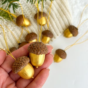 Gold Acorn Ornaments Set of 10/20/30 Hand Painted Acorns Gold Acorns ...