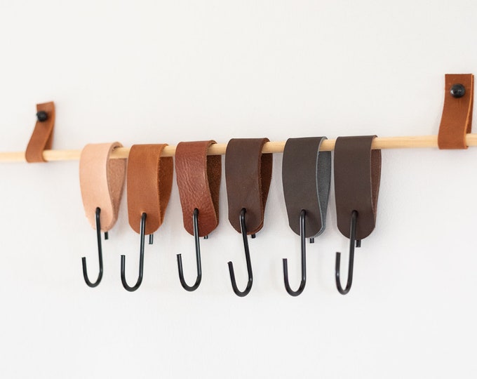 Leather Loop Hooks | Leather Loop S Household Hooks - Etsy