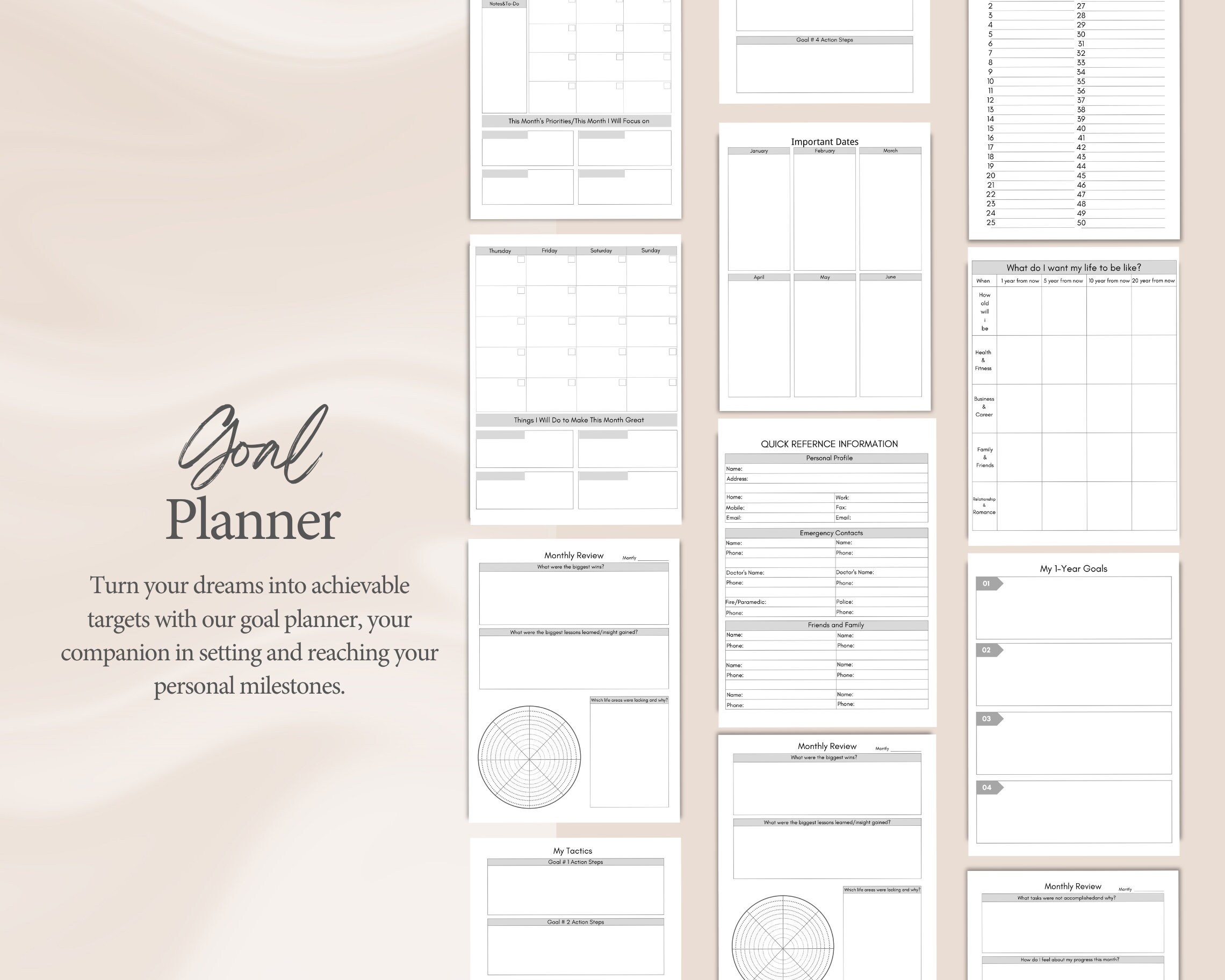 Printable Goal Planner Ultimate Goal Planner Long & Short Term Planner ...