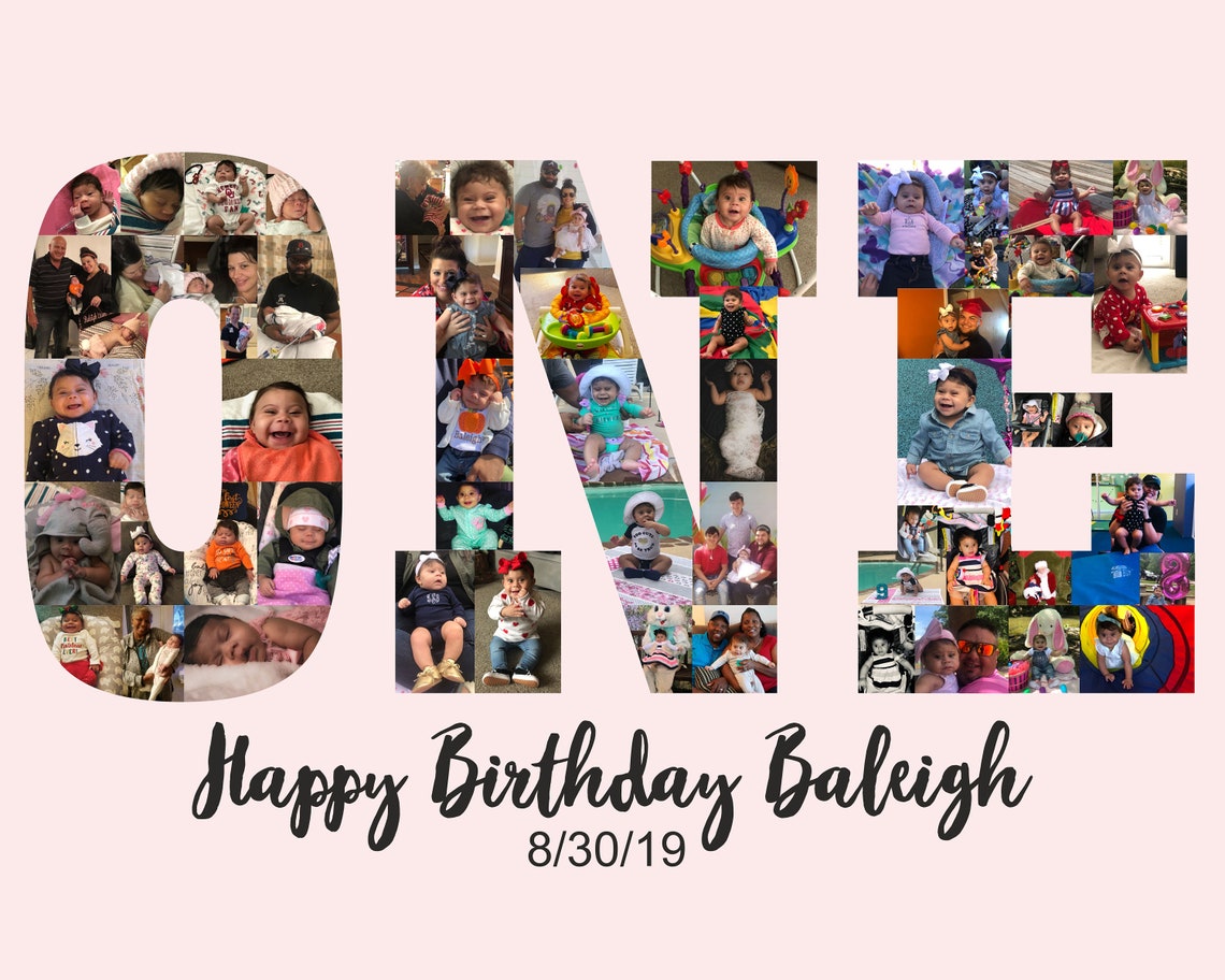 Name Photo Collage Surname Photo Collage Name Collage Custom | Etsy