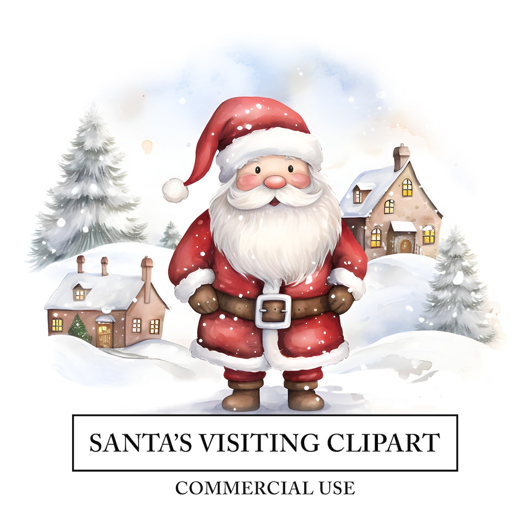 Santa's Visiting Clipart 12 High Quality Jpgs Charming Christmas ...