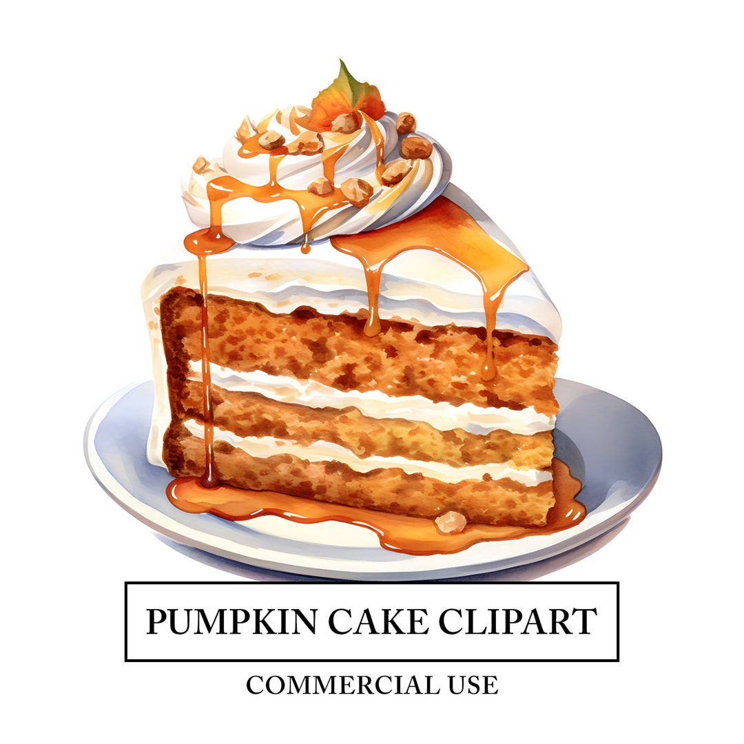Pumpkin Cake Clipart 12 High Quality Jpgs Autumn Bakery Halloween ...