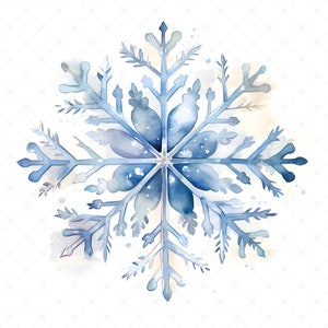 Snowflake Clipart 11 High Quality Jpgs Elegant Blue Ice Design ...