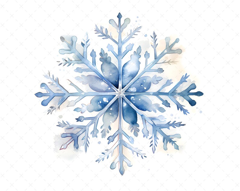 Snowflake Clipart 11 High Quality Jpgs Elegant Blue Ice Design ...