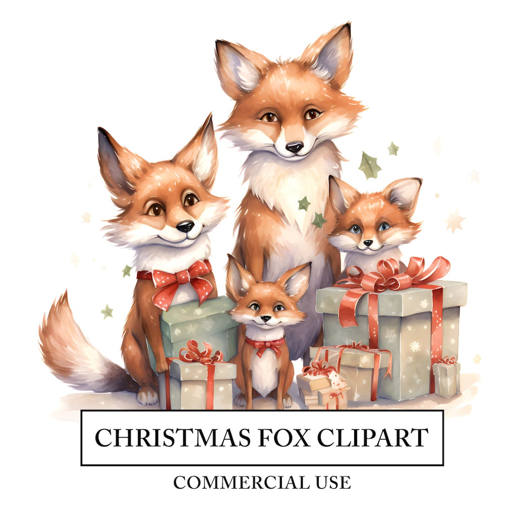 Christmas Fox Clipart 10 High Quality Jpgs Fairytale Woodland Animal ...