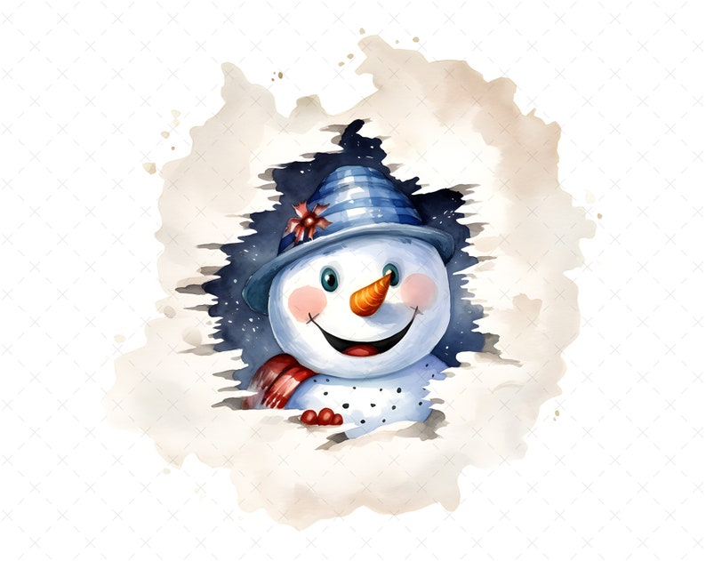 Funny Snowman Clipart 10 High Quality Jpgs Cute Christmas Character ...
