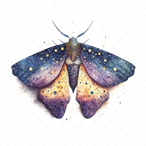 Cosmic Moth Clipart 10 High Quality Jpgs Magical Galaxy - Etsy