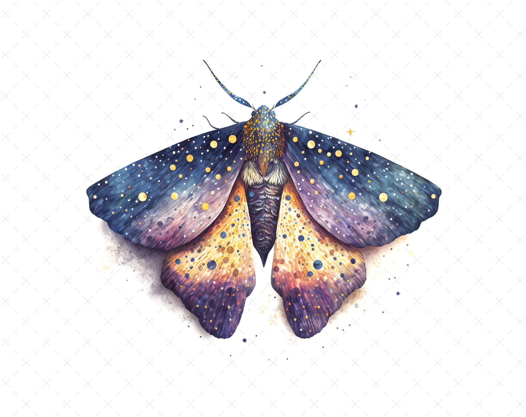 Cosmic Moth Clipart 10 High Quality Jpgs Magical Galaxy - Etsy