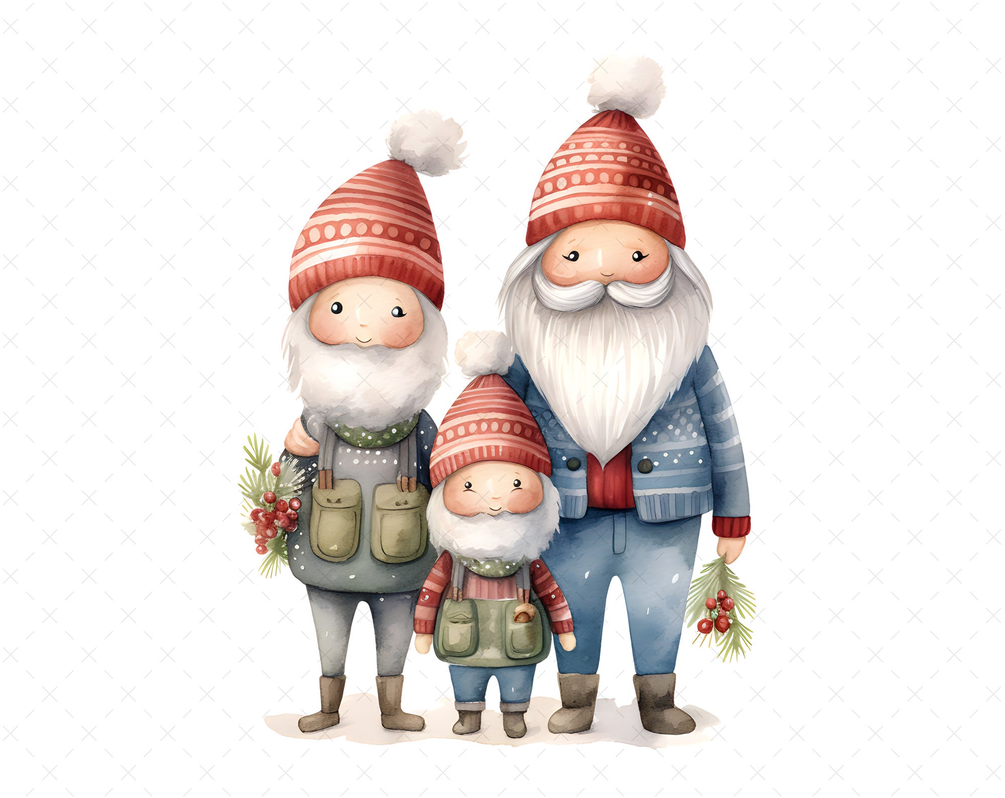 Gnome Family Clipart 10 High Quality Jpgs Lovable Festive Christmas ...
