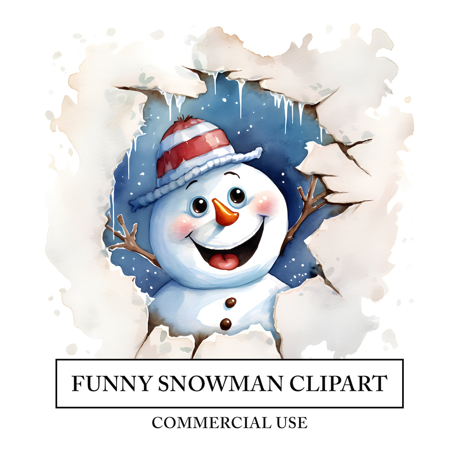 Funny Snowman Clipart 10 High Quality Jpgs Cute Christmas Character ...