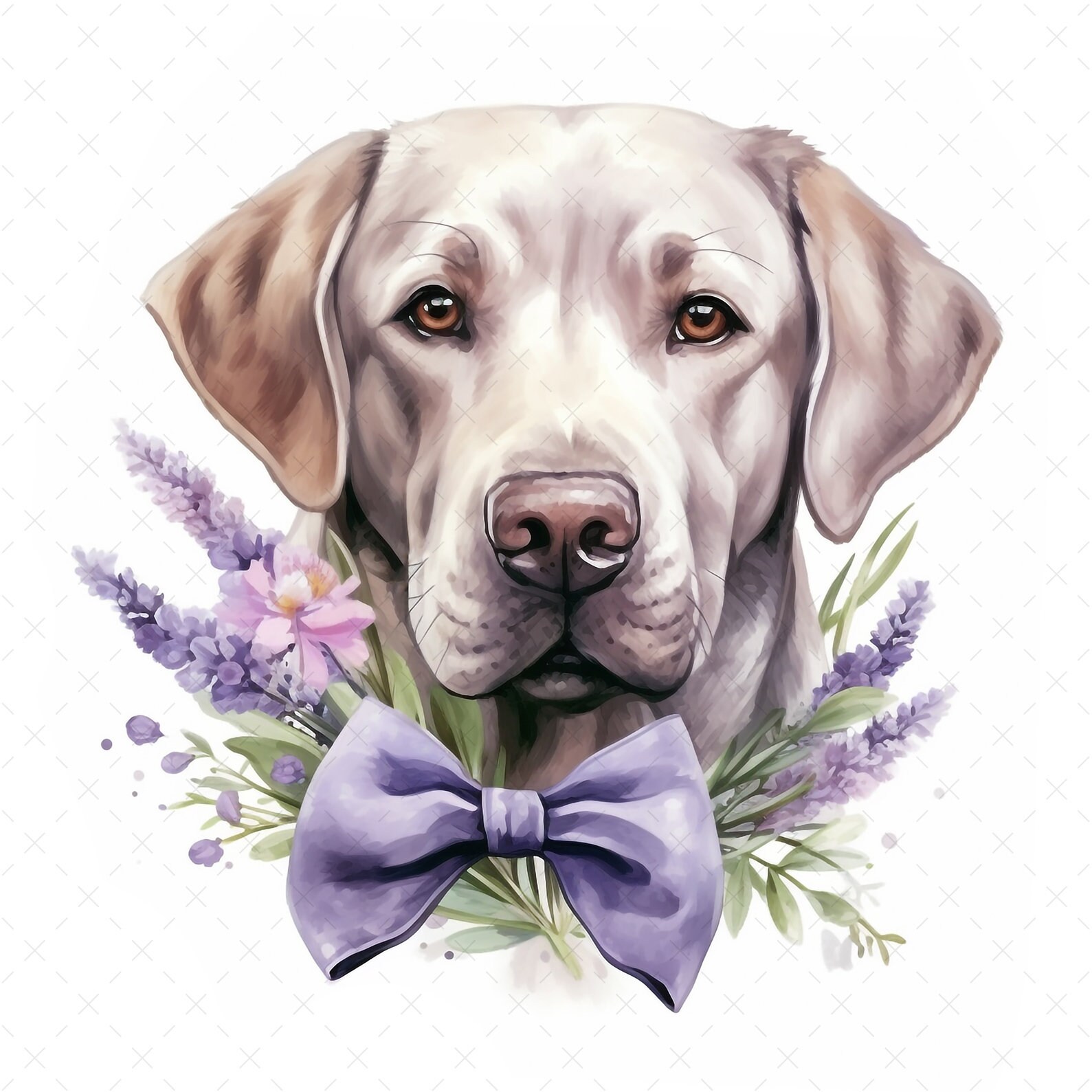 Labrador With Lavender Clipart 8 High Quality Jpgs Purple Flower ...