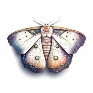 Cosmic Moth Clipart 10 High Quality Jpgs Magical Galaxy - Etsy