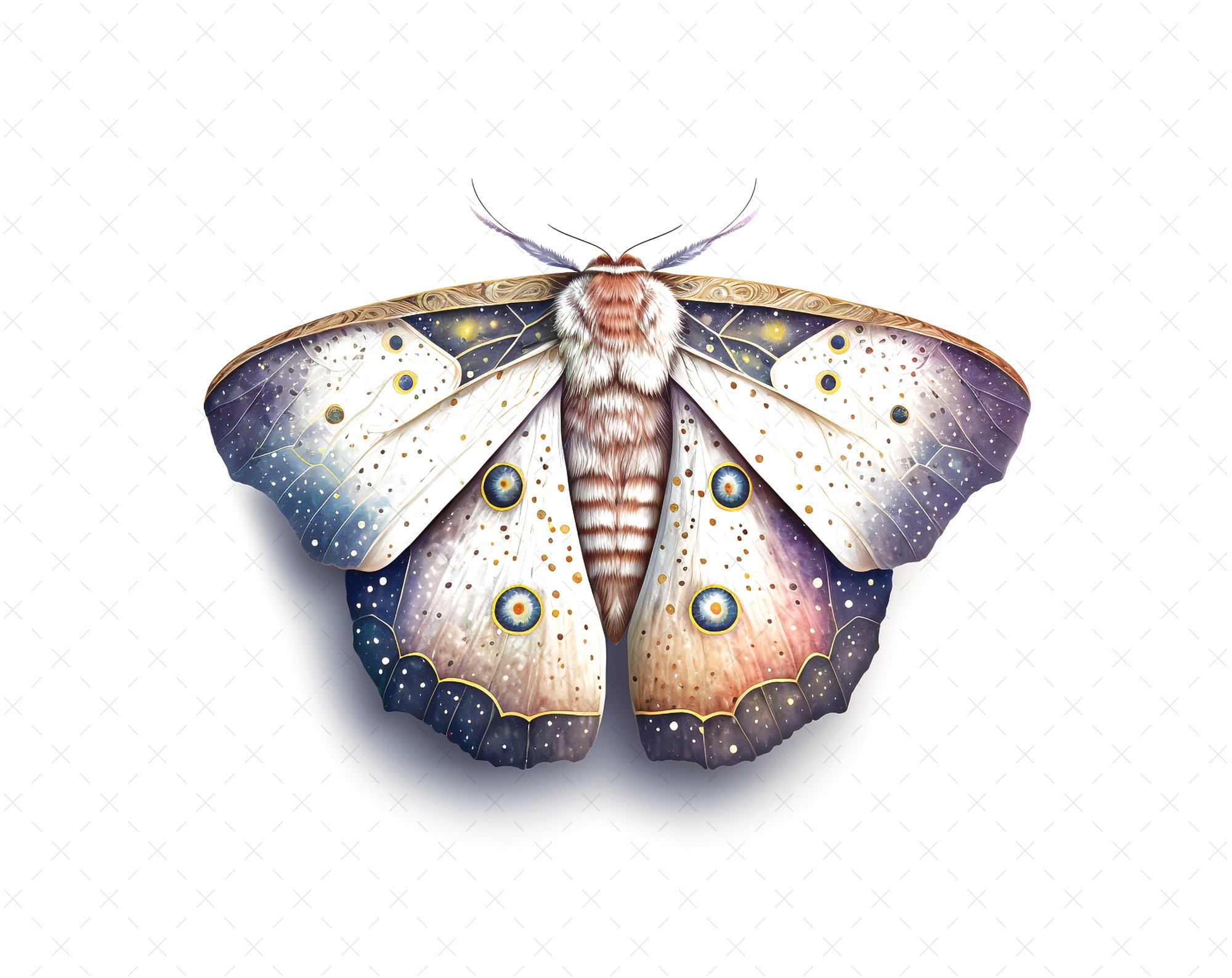 Cosmic Moth Clipart 10 High Quality Jpgs Magical Galaxy - Etsy