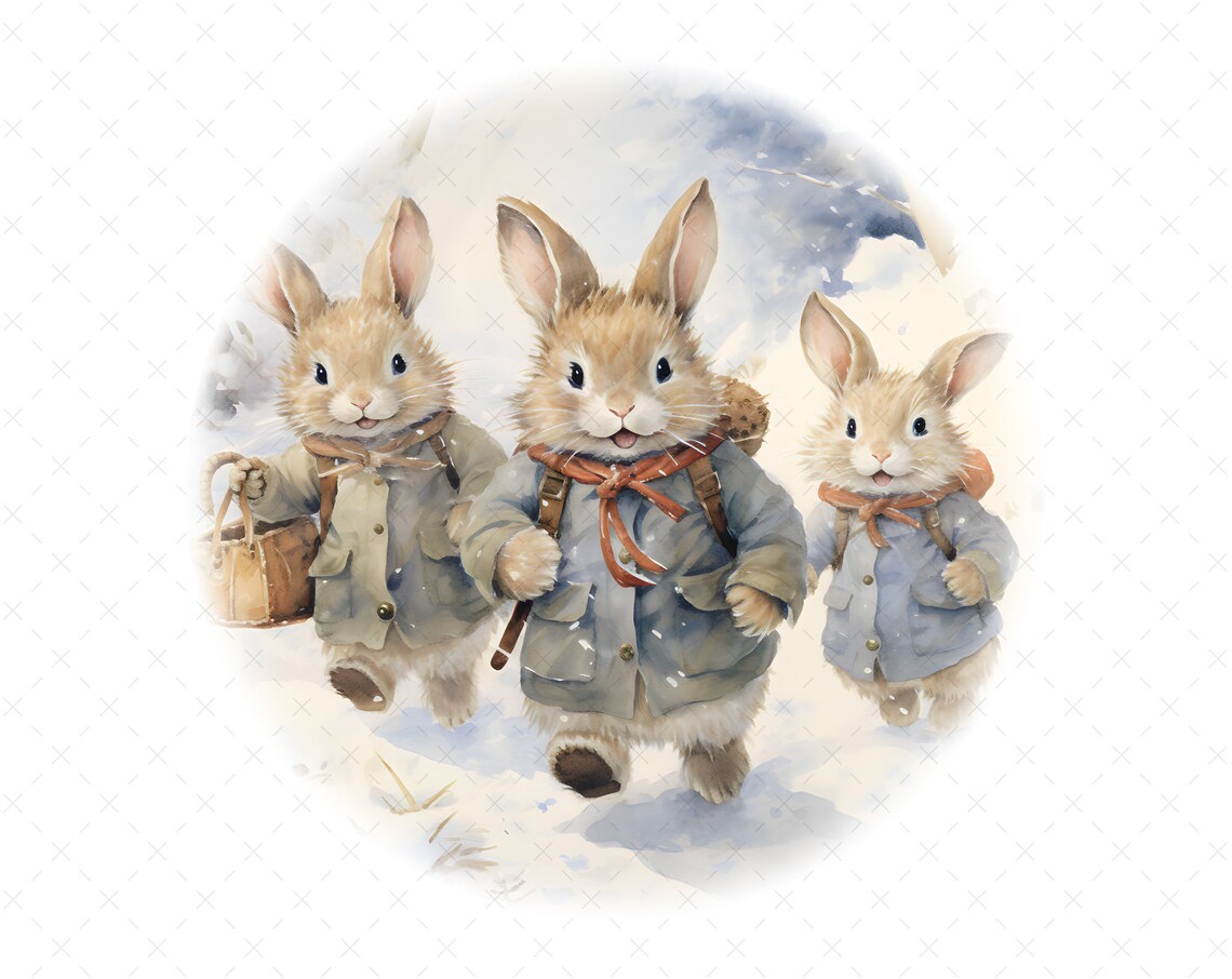 Rabbit & Friends Clipart 8 High Quality Jpgs Fairytale Christmas Animal ...