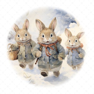 Rabbit & Friends Clipart 8 High Quality Jpgs Fairytale Christmas Animal ...