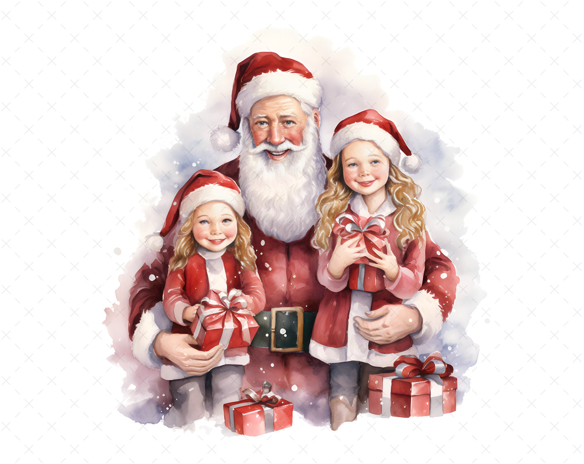 Visiting Santa Clipart 8 High Quality Jpgs Heartwarming Santa Claus ...