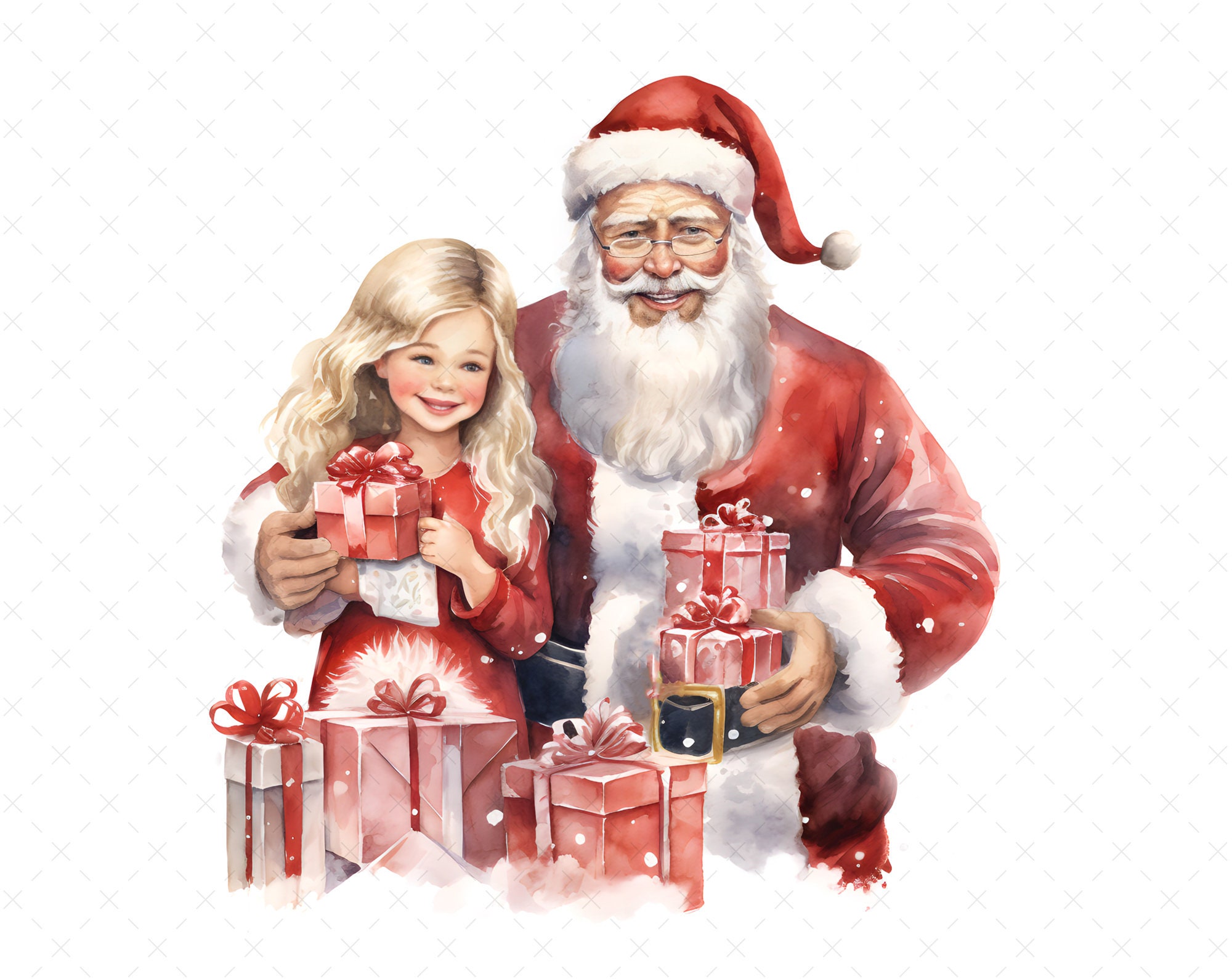 Visiting Santa Clipart 8 High Quality Jpgs Heartwarming Santa Claus ...