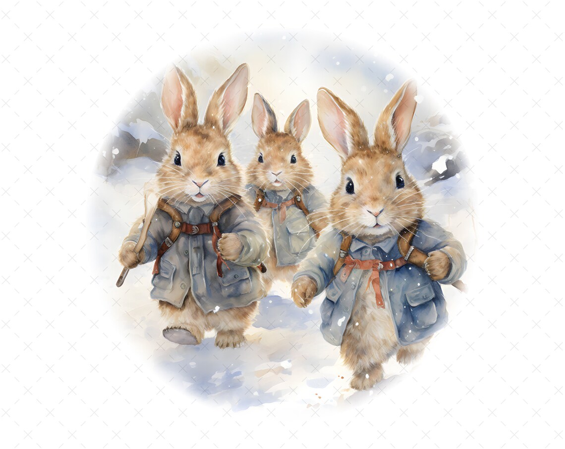 Rabbit & Friends Clipart 8 High Quality Jpgs Fairytale Christmas Animal ...