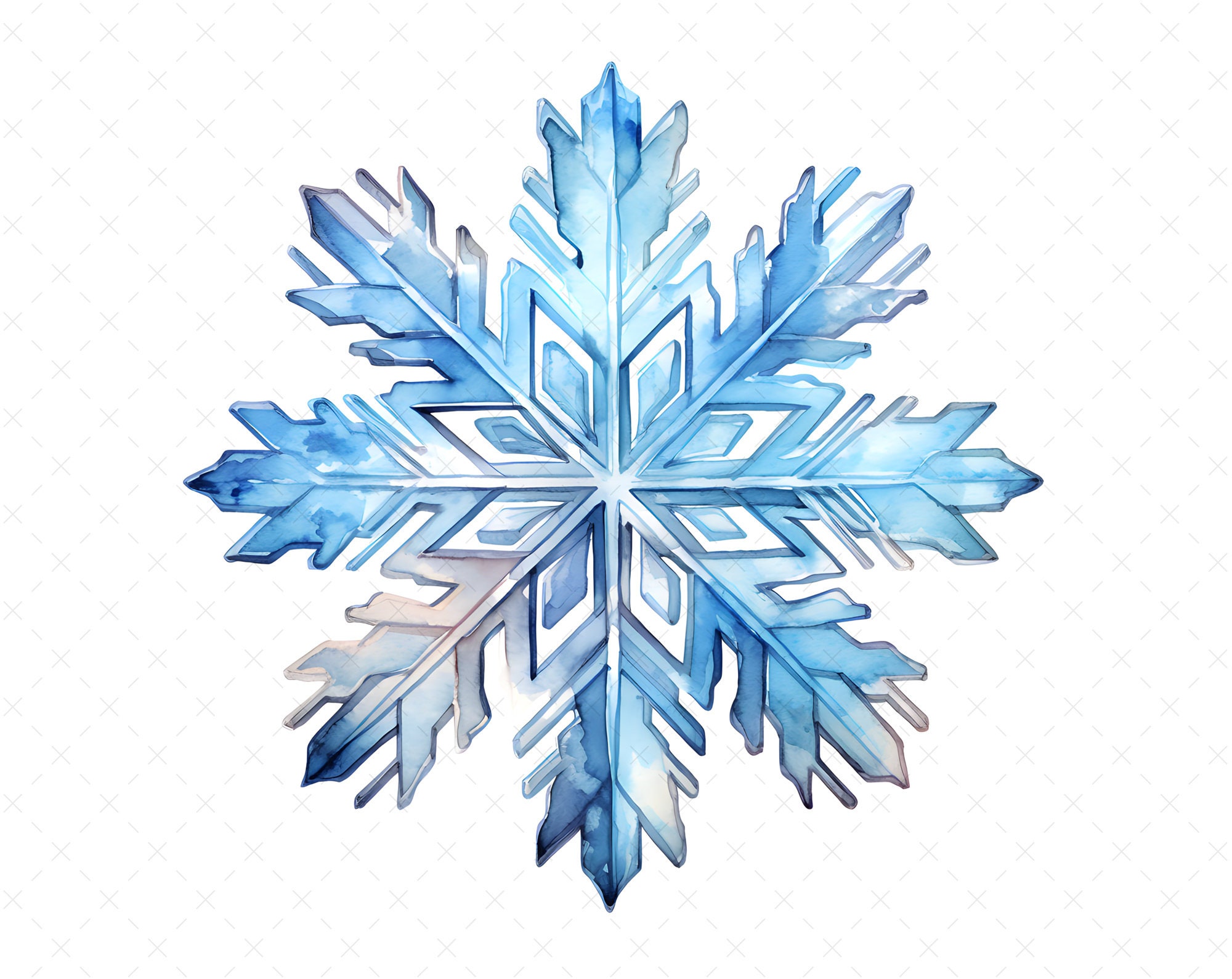 Snowflake Clipart 11 High Quality Jpgs Elegant Blue Ice Design ...