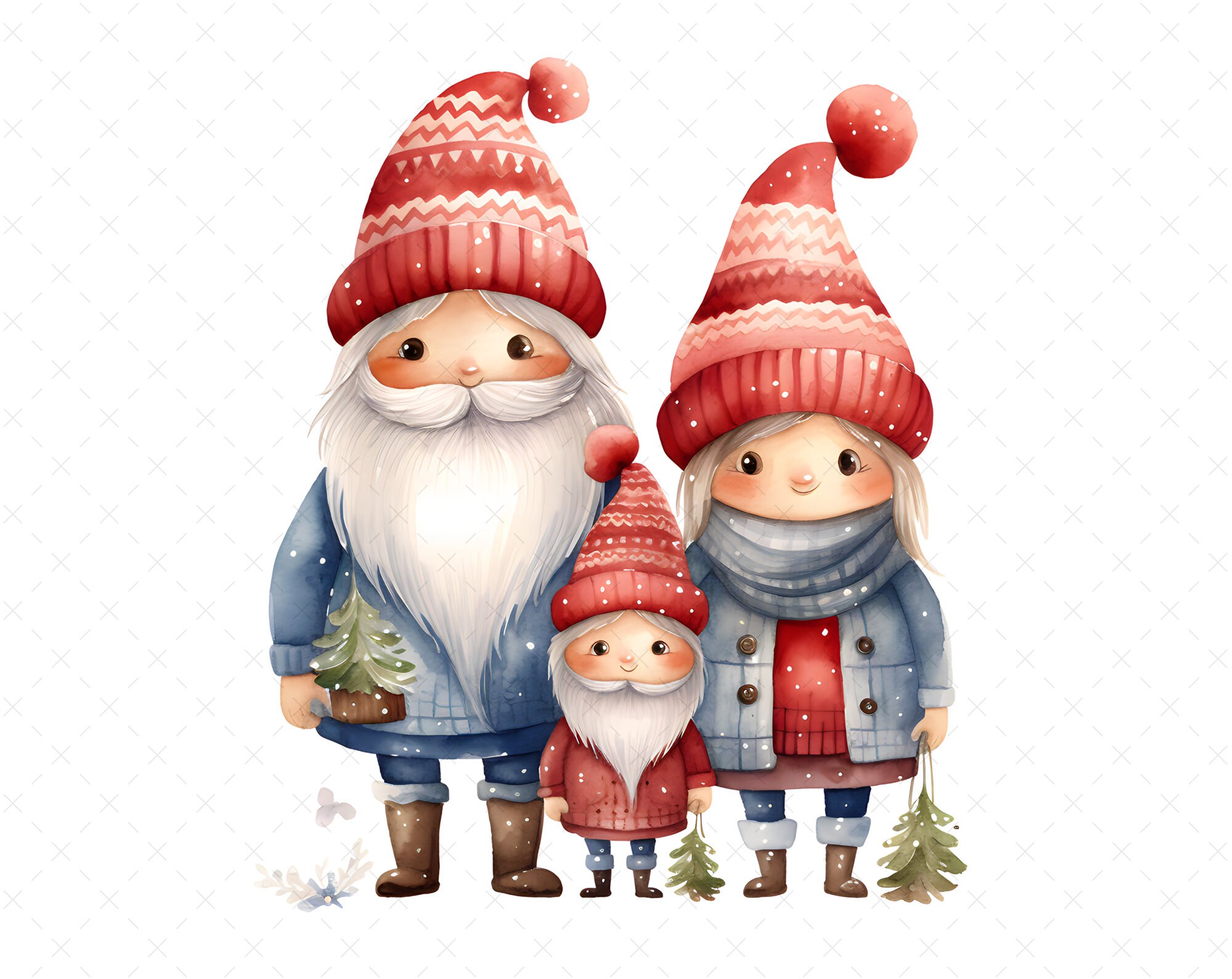 Gnome Family Clipart 10 High Quality Jpgs Lovable Festive - Etsy
