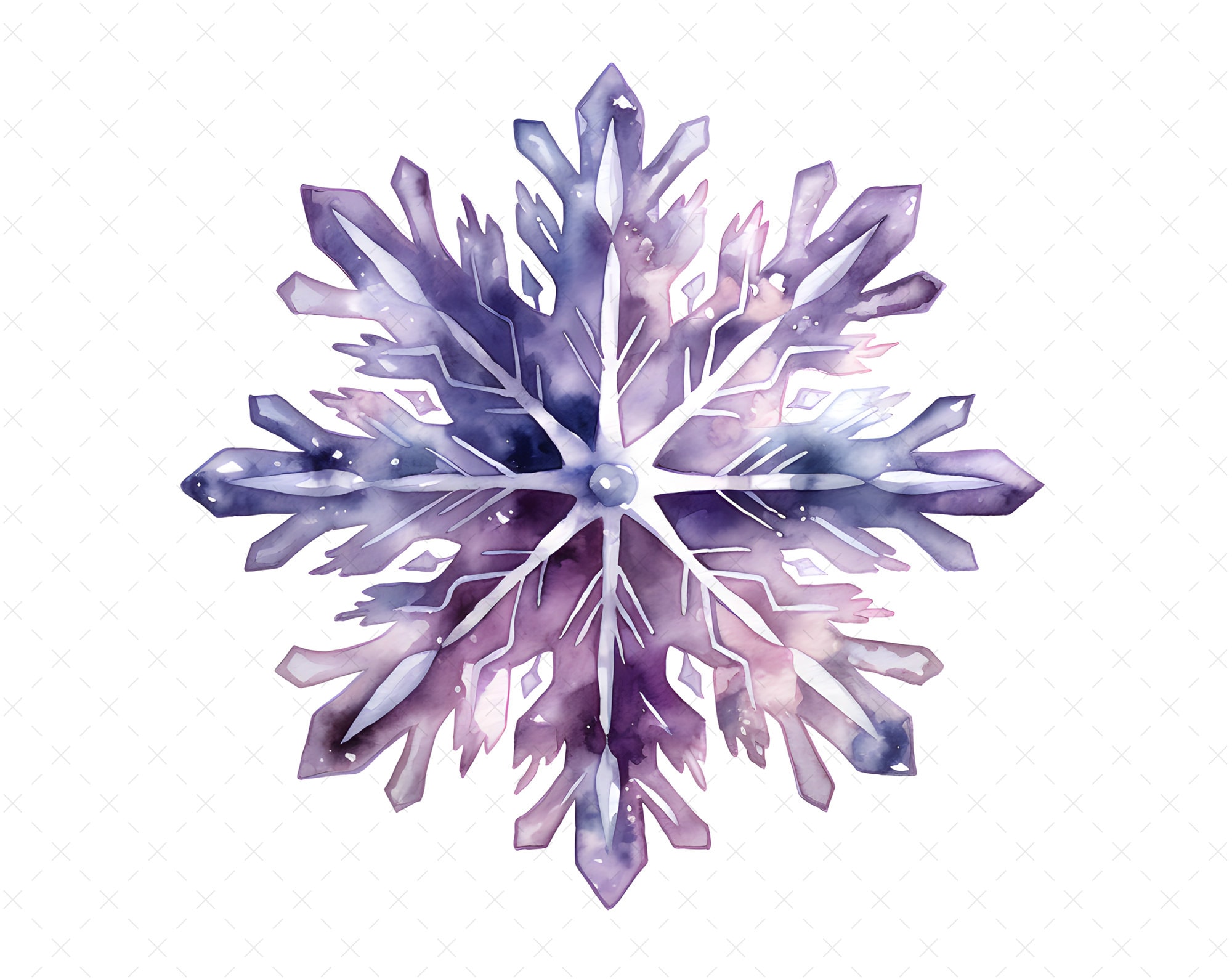 Purple Snowflake Clipart 6 High Quality Jpgs Elegant Christmas Ice ...