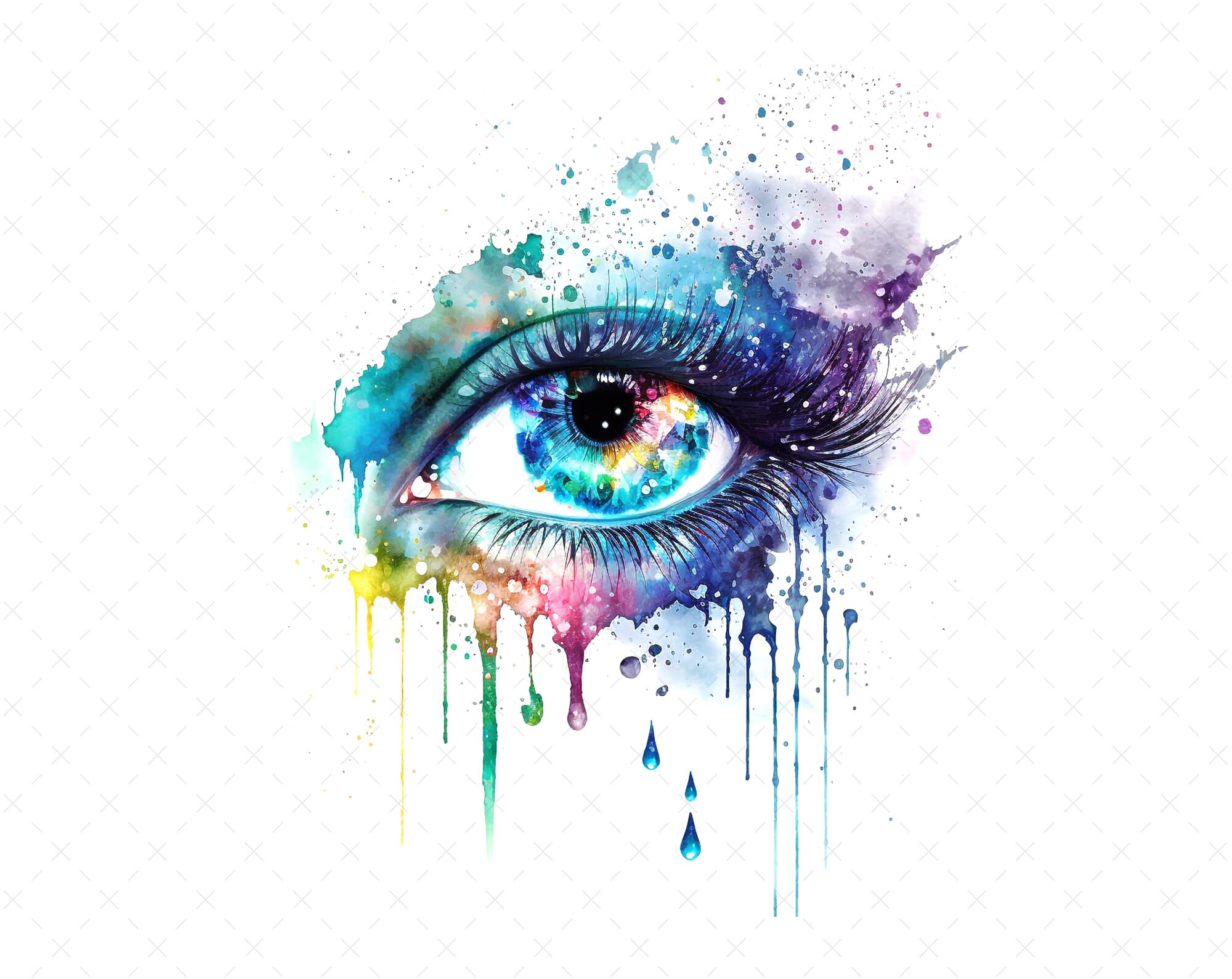 Iridescent Eyes Clipart 5 High Quality Jpgs Playful Rainbow Eye ...