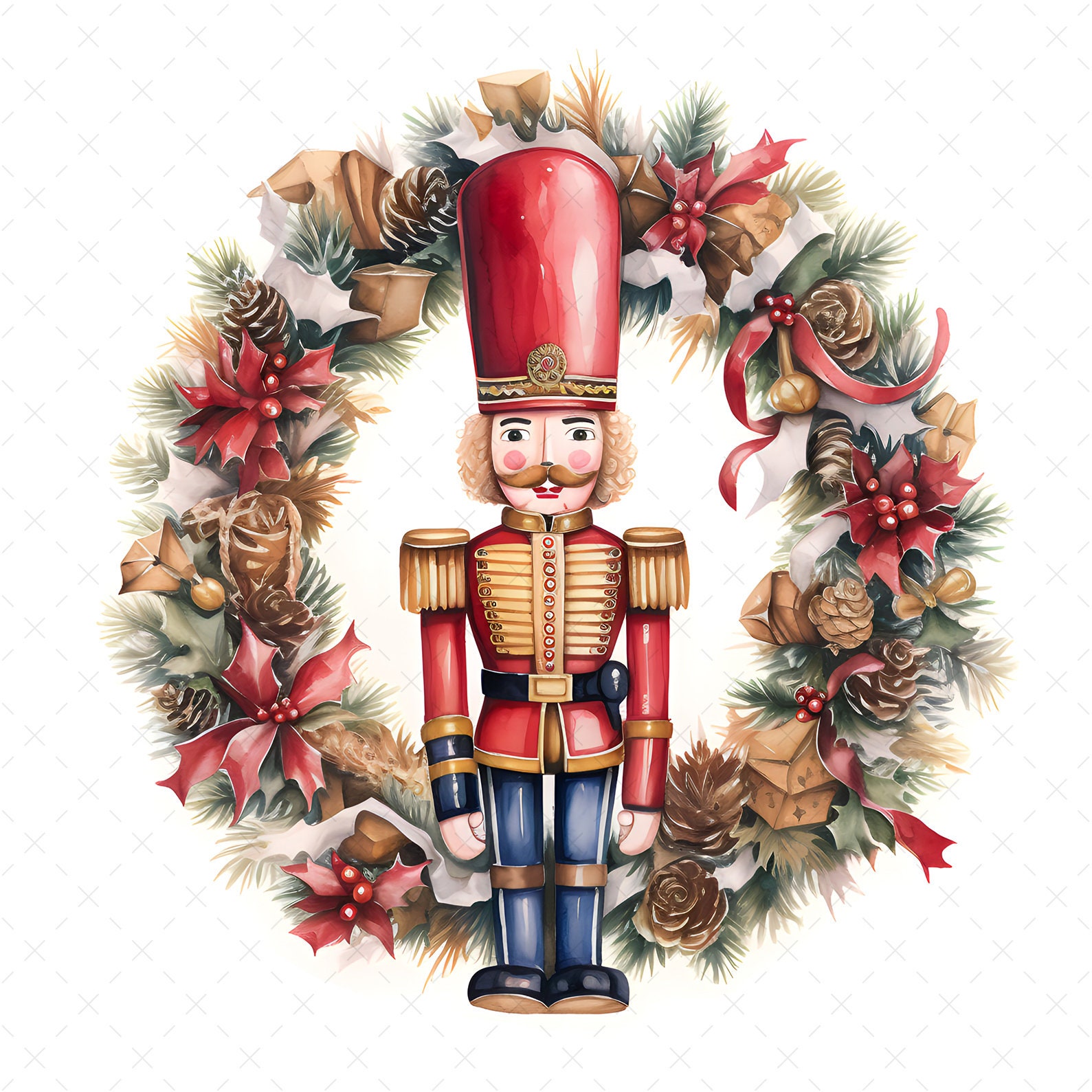 Nutcracker Vintage Christmas Clipart 8 High Quality Jpgs Watercolor Art ...