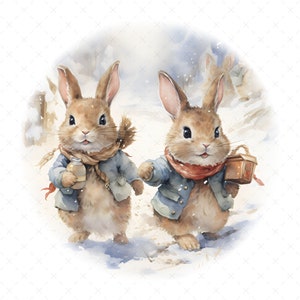 Rabbit & Friends Clipart 8 High Quality Jpgs Fairytale Christmas Animal ...