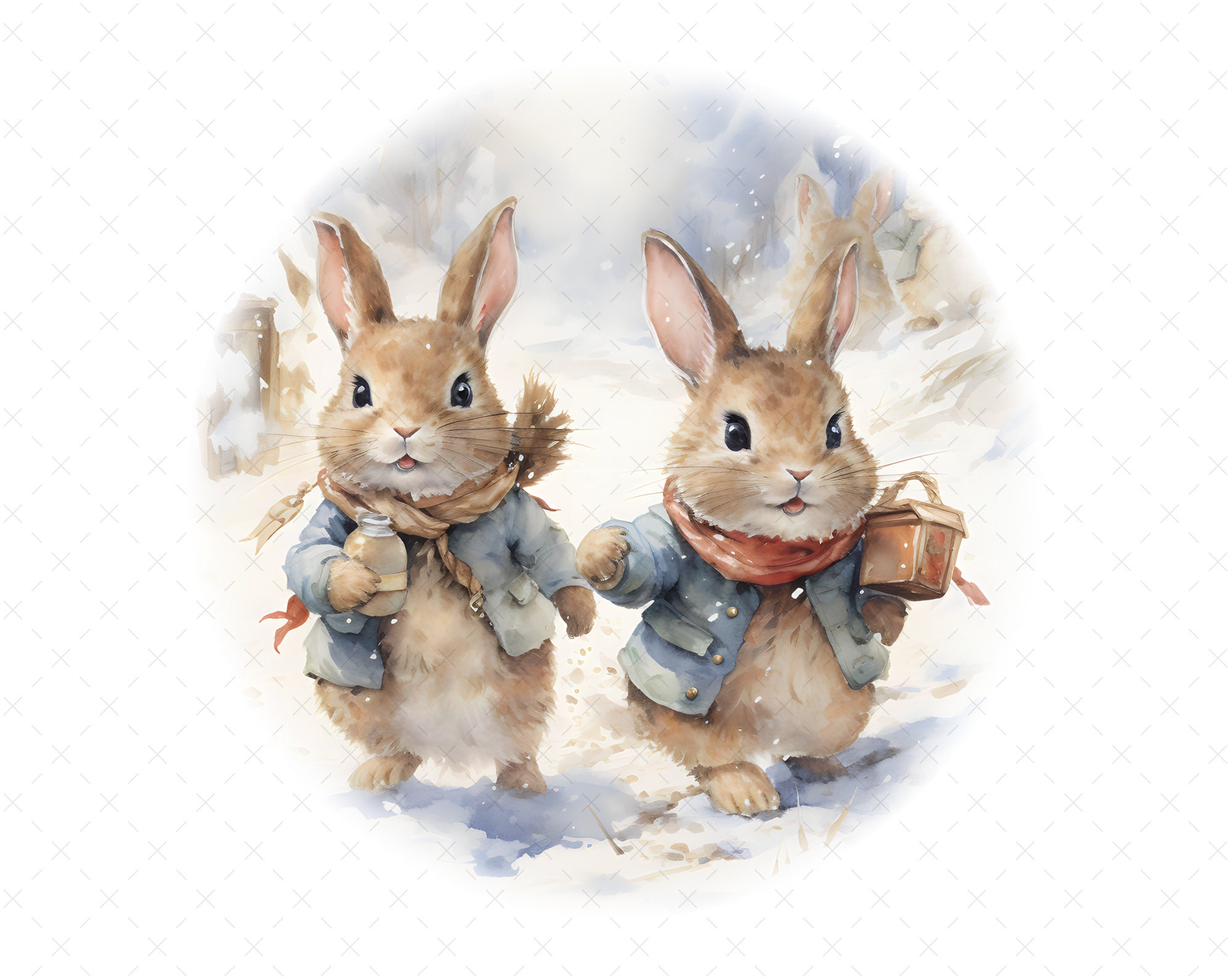 Rabbit & Friends Clipart 8 High Quality Jpgs Fairytale Christmas Animal ...
