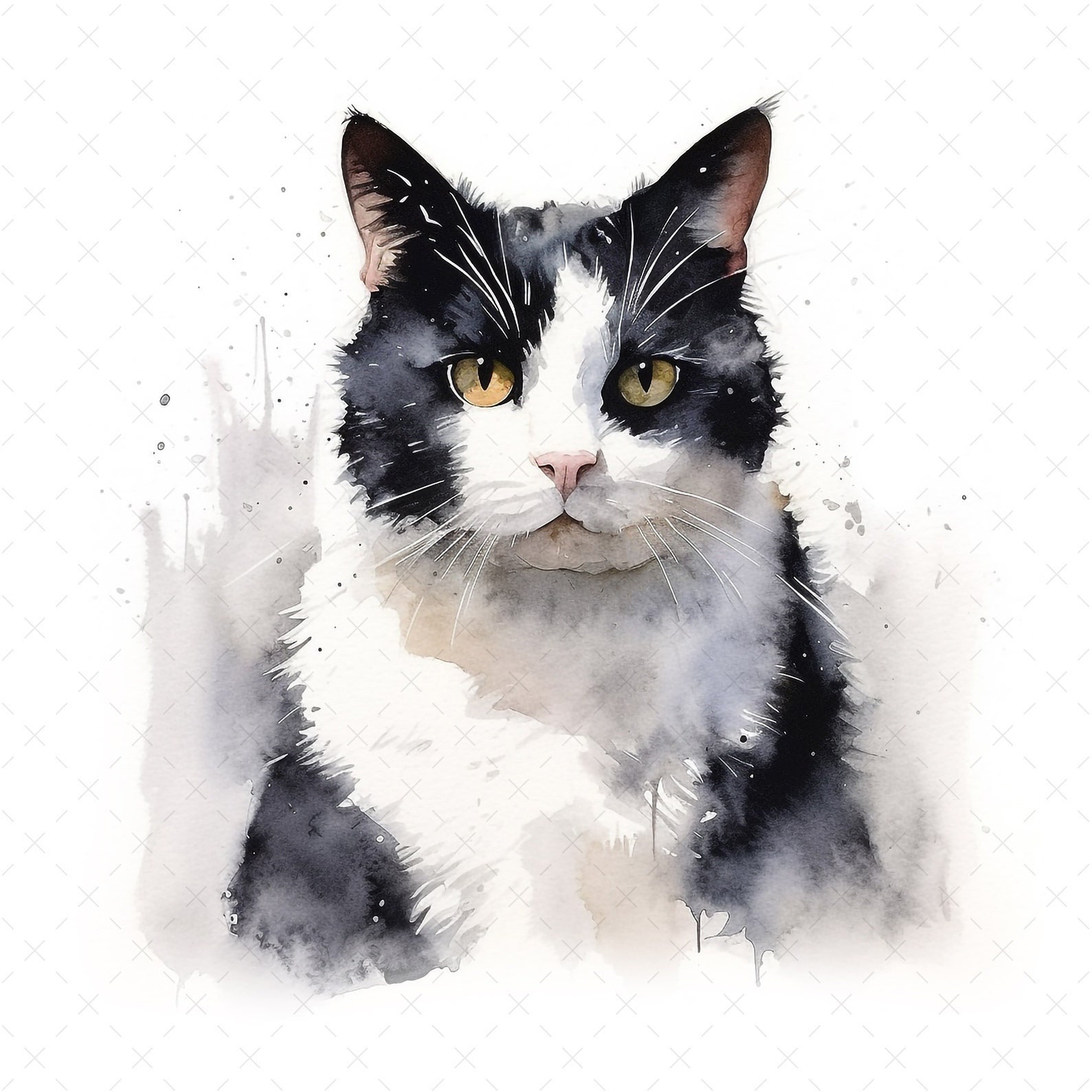 Black & White Cats Clipart 10 High Quality Jpgs Playful Kitten ...