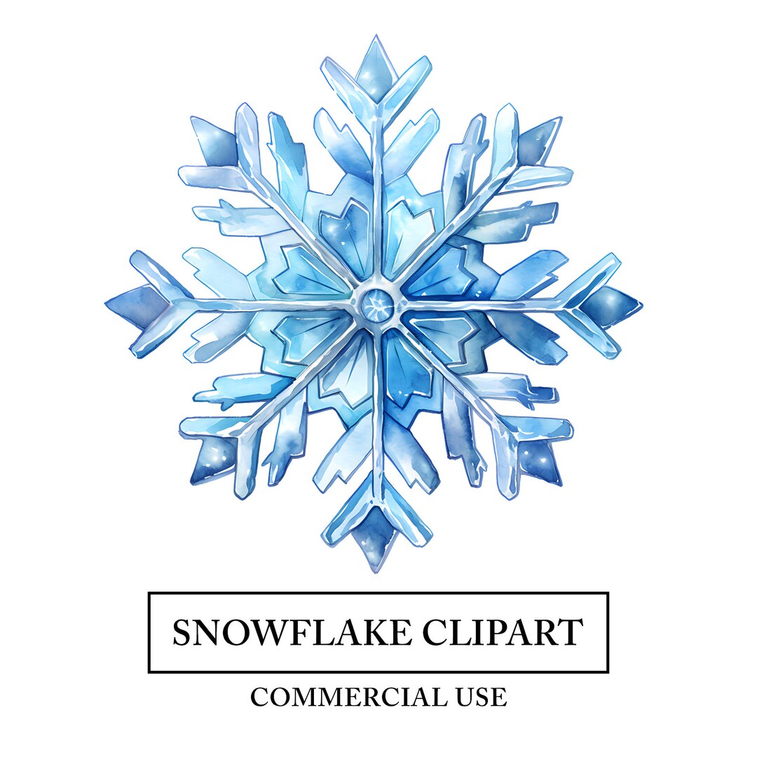 Snowflake Clipart 11 High Quality Jpgs Elegant Blue Ice Design ...
