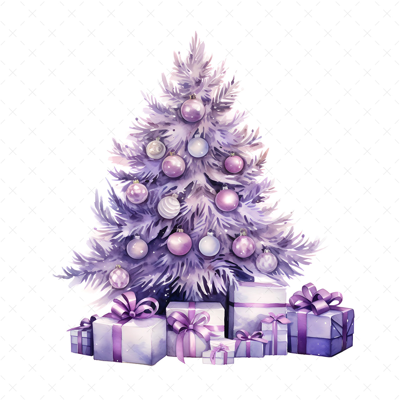 Purple Christmas Trees Clipart 12 High Quality Jpgs Winter Gift ...