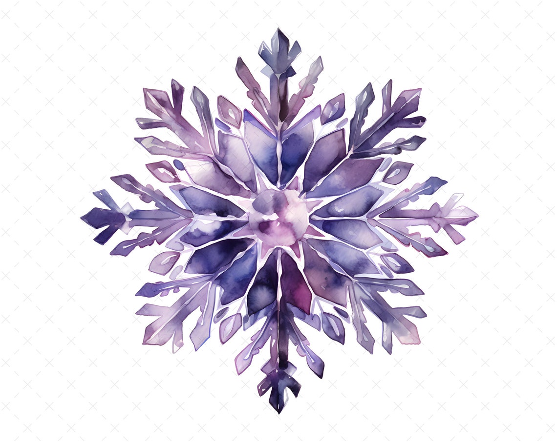 Purple Snowflake Clipart 6 High Quality Jpgs Elegant Christmas Ice ...